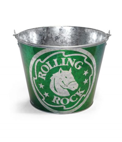 Rolling Rock Green Galvanized 5 Quart Metal Bucket