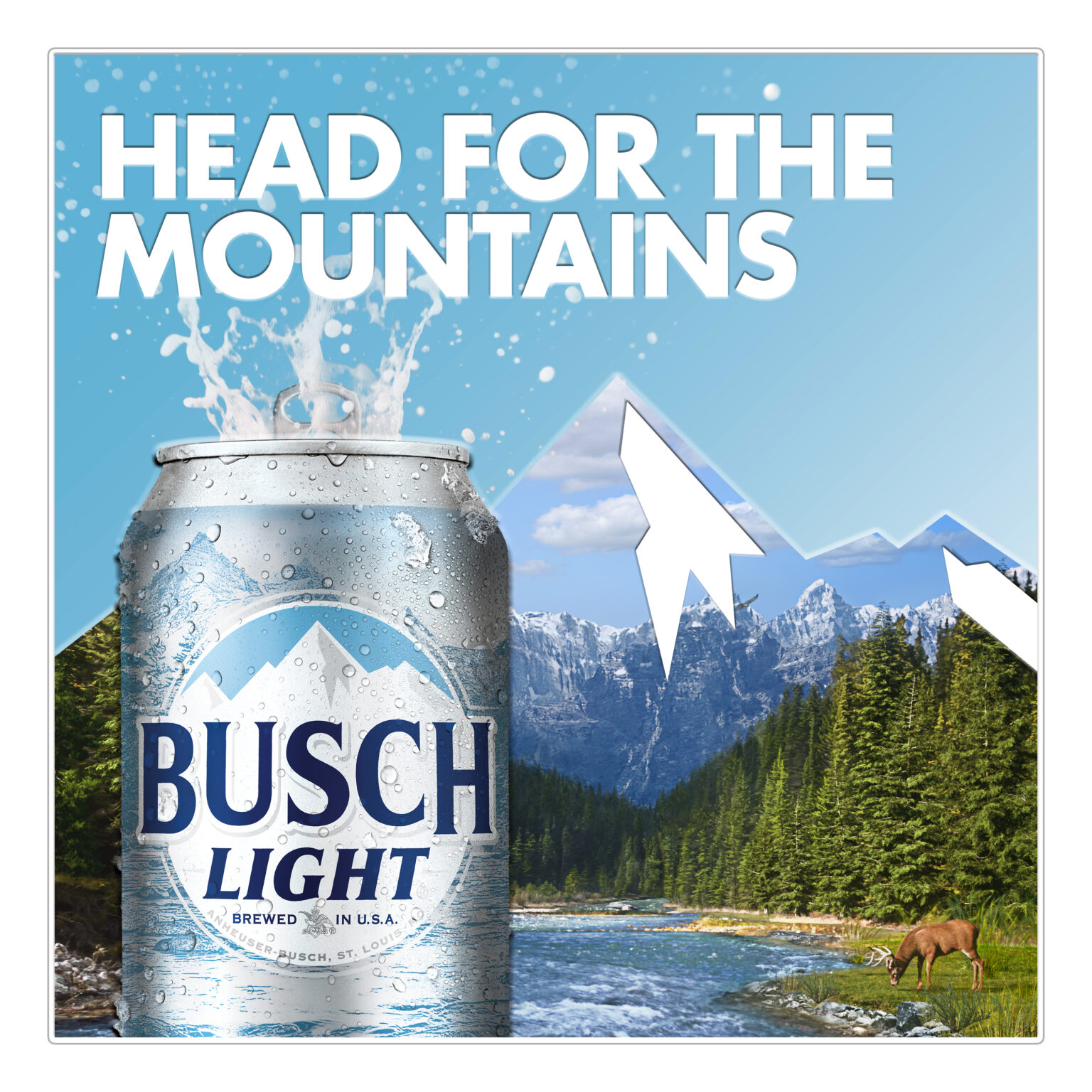 BUSCH LIGHT ICONIC TIN TACKER - The Beer Gear Store