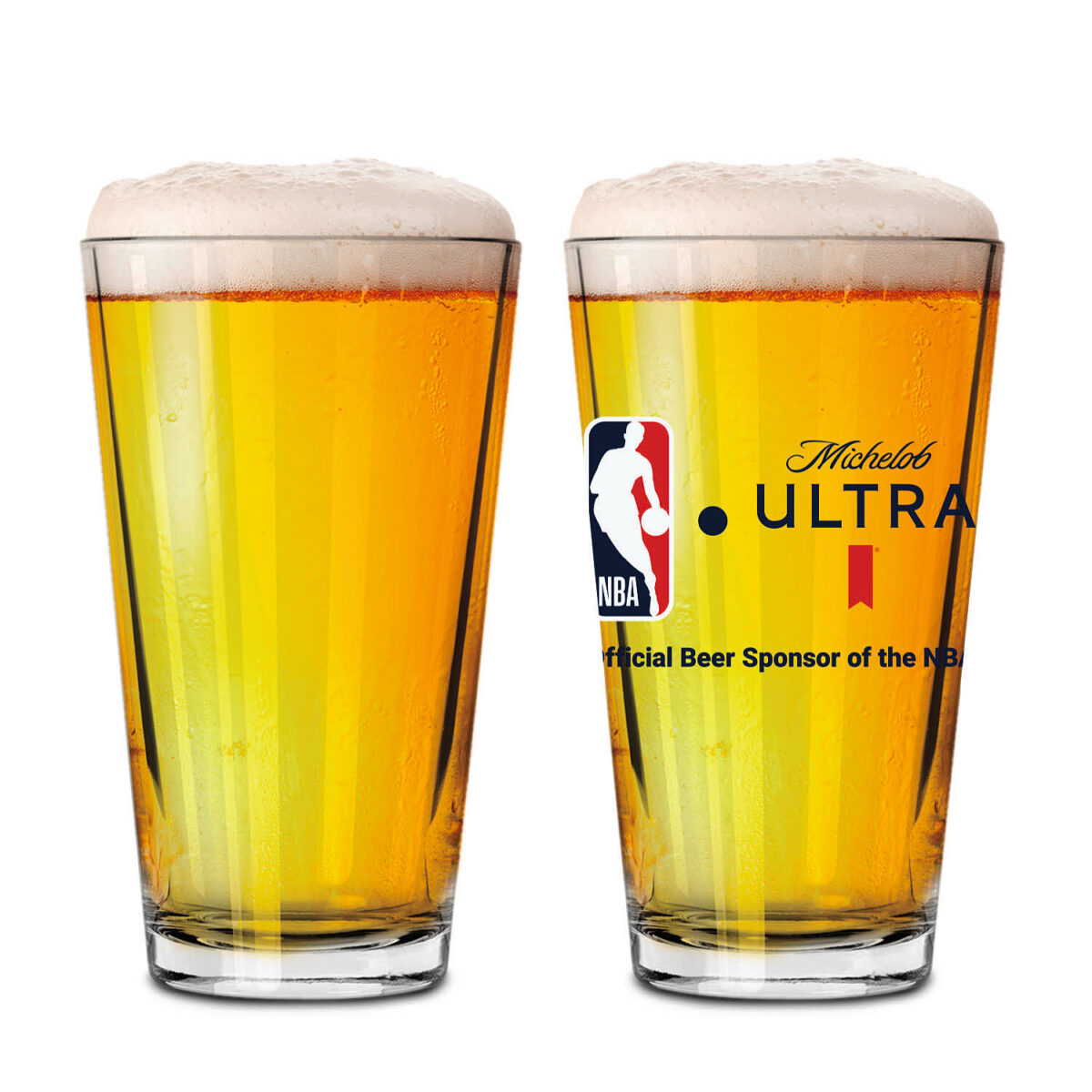 Bud Light Blackhawks 16oz Nucleated Pint Glass